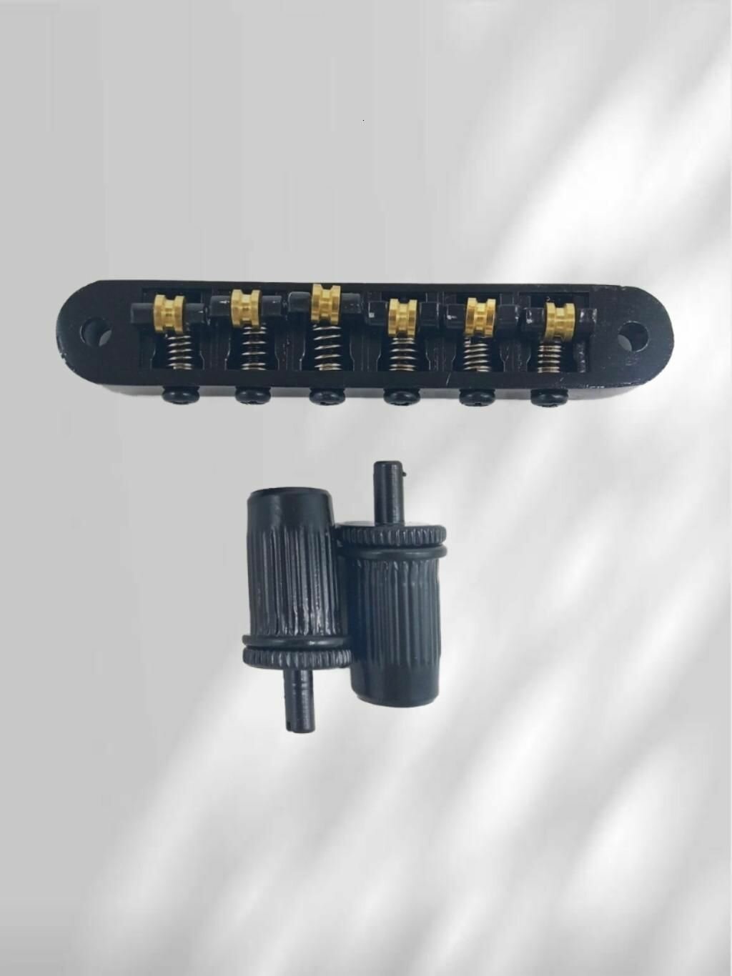 Регулируемый гитарный бридж-роллер 6-струнный, Черный