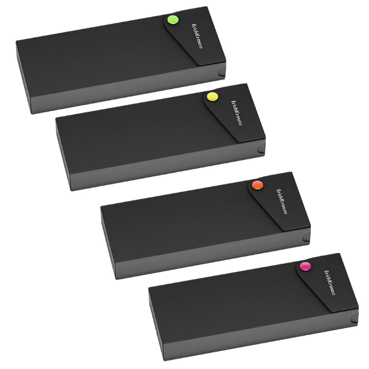 Пенал пластиковый ErichKrause® Matt Accent с неоновой кнопкой 50503