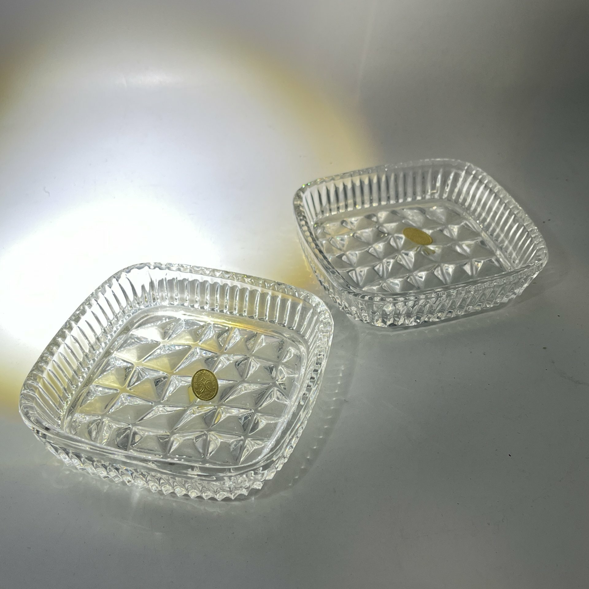 Набор из 2 розеток "Льдинки", хрусталь, пресс