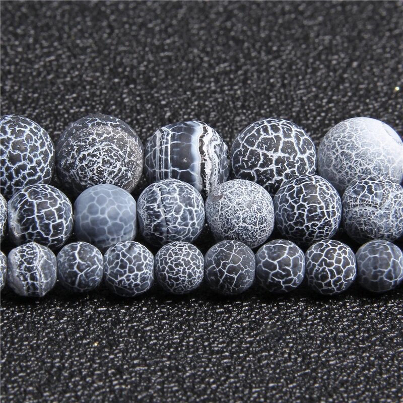Матовые круглые бусины из агата Vinswet 6-12 мм Серебряный, 8mm about 48beads, Gray