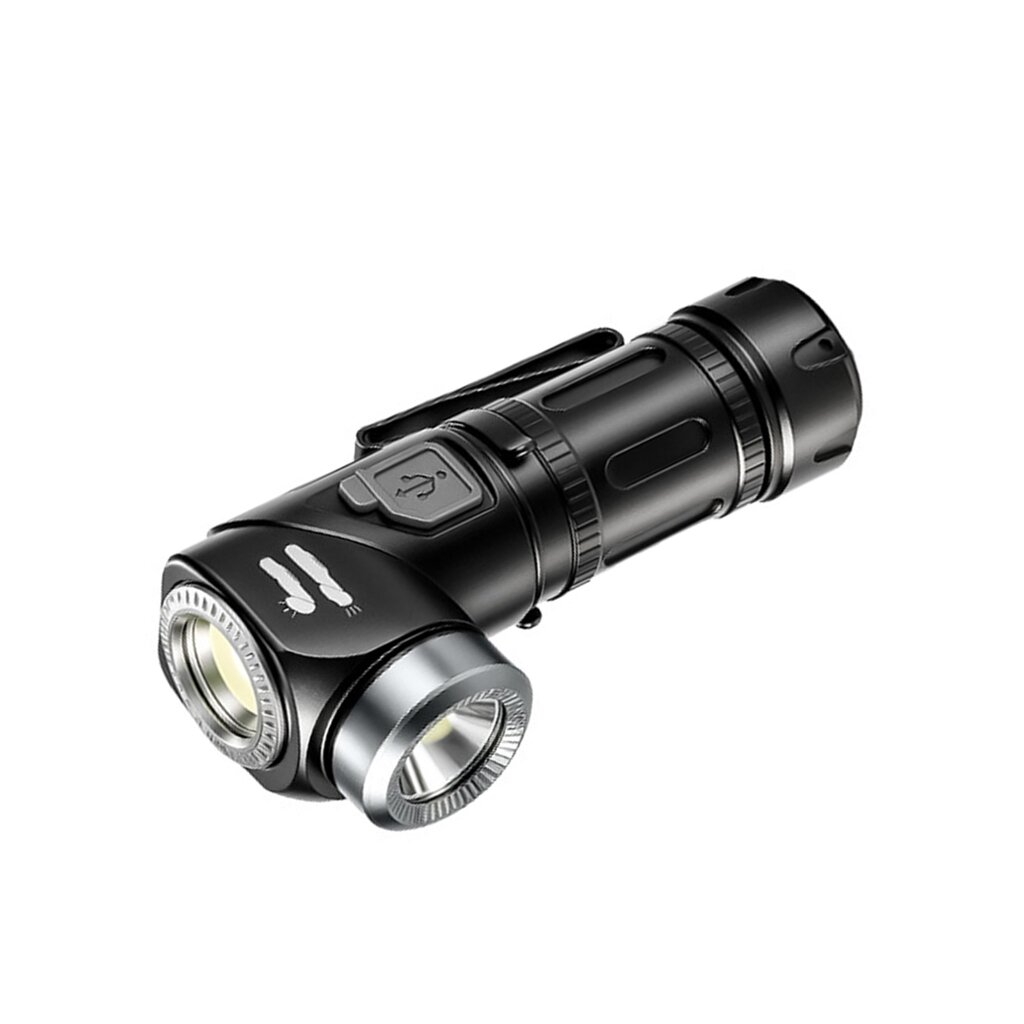 Вращающийся на 90 ° магнитный отсос с зажимом для ручки многофункциональный светильник-3660B маленькая модель с фарой и USB-кабелем