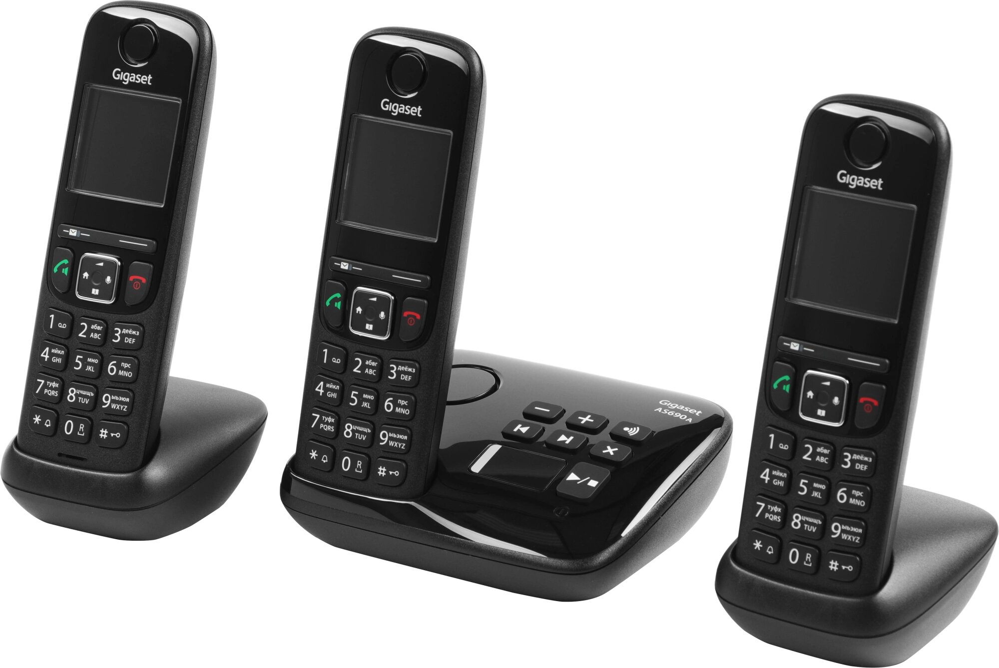 Р/Телефон Dect Gigaset AS690A Trio черный (труб. в комп