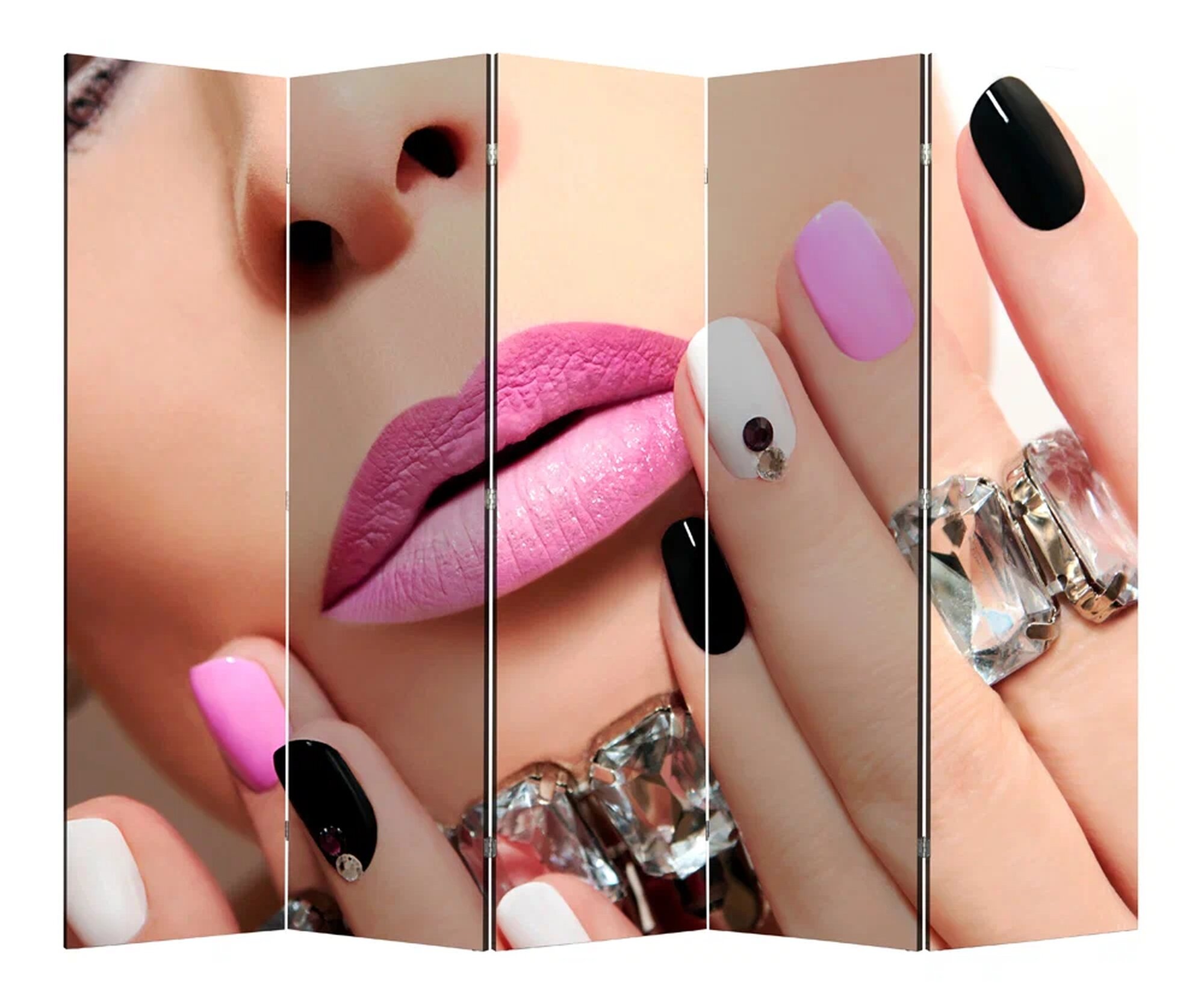 ПВХ ширма перегородка для зонирования Beauty Nail - 5, размер 177х235/47 см