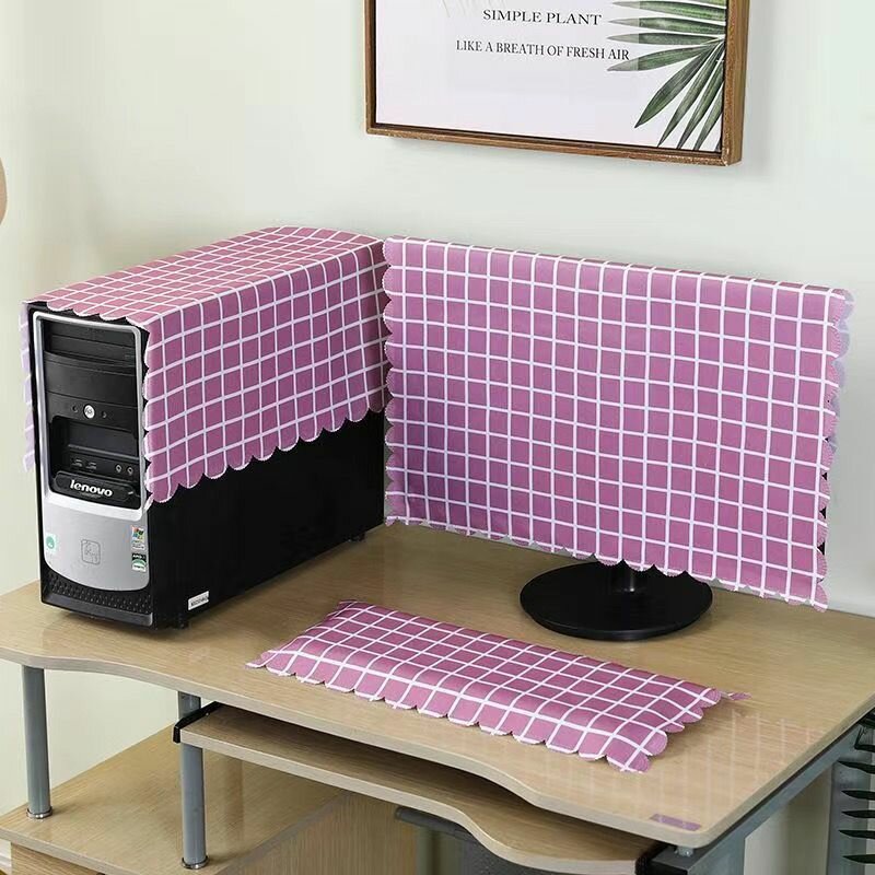 Чехол для компьютера из хлопка и льна, защитный чехол для LCD-монитора, чехол для настольного компьютера