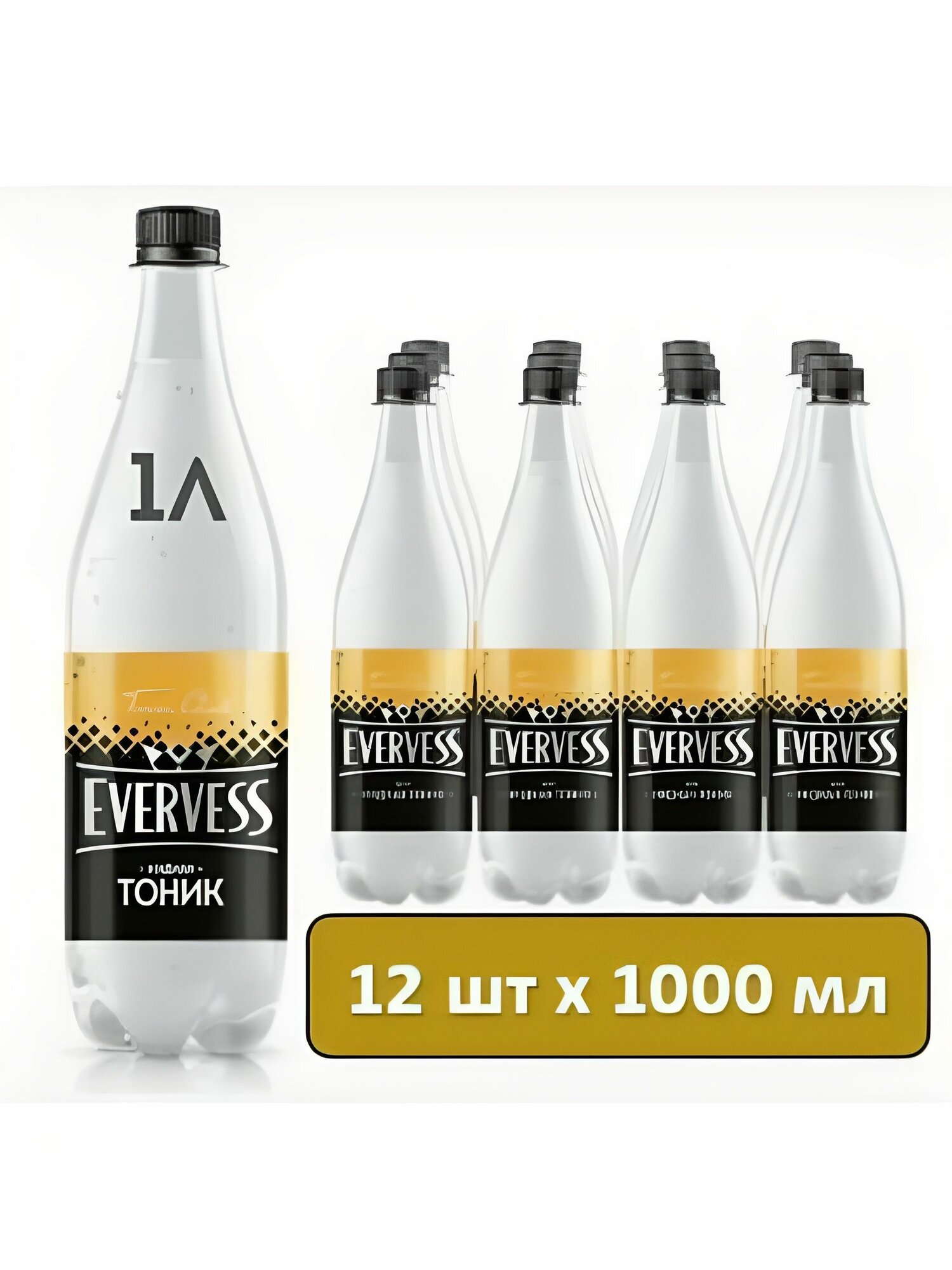 Напиток Evervess газированный, Тоник, 1л. ПЭТ. Упаковка 12 шт.