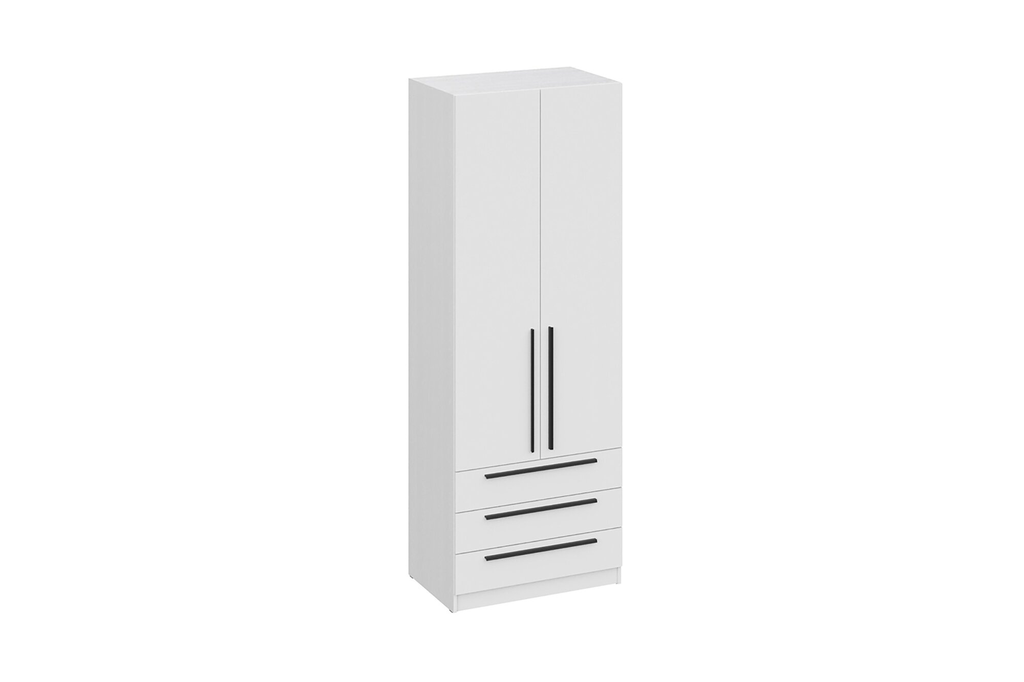 Шкаф для одежды Нонтон Берген, 80x52x220 см, 3 ящика, белое дерево