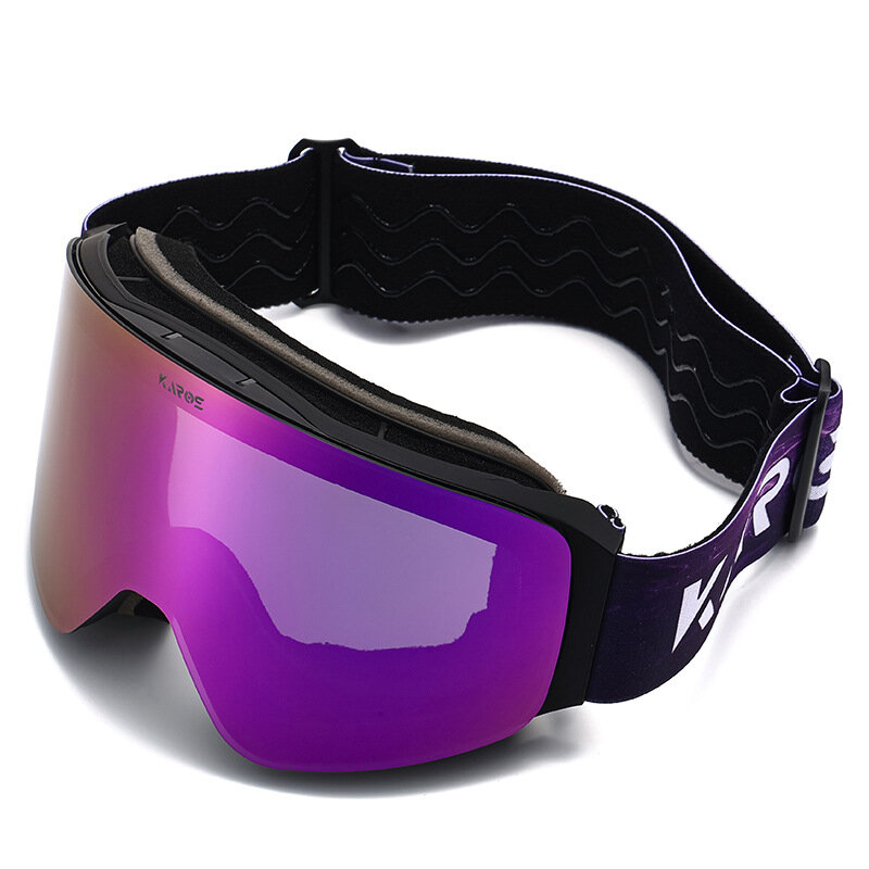 2026KAROS Складные лыжные очки с большим цилиндром, двойным слоем, антизапотевающие очки для сноуборда и лыж для мужчин и женщин с близорукостью