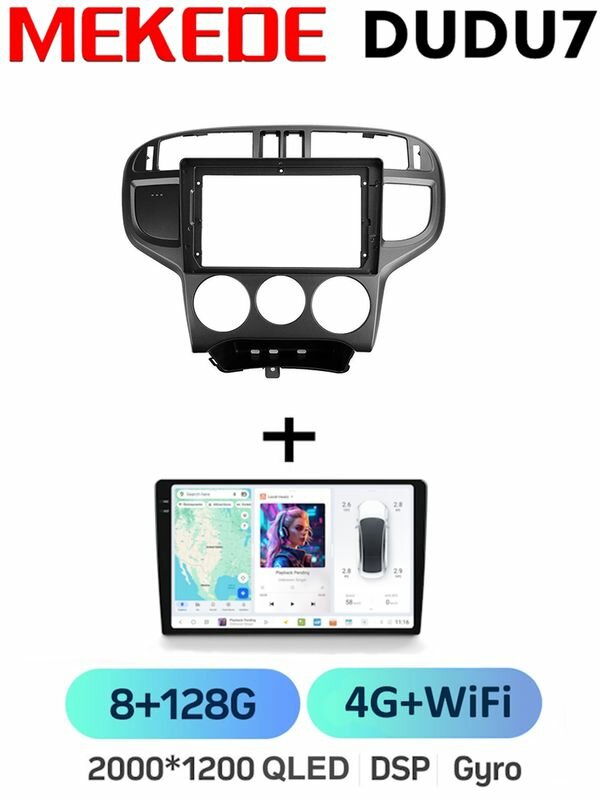 Магнитола 9" Mekede DUDU7 8/128 Gb для Hyundai Matrix 2001-2010 carpay Android