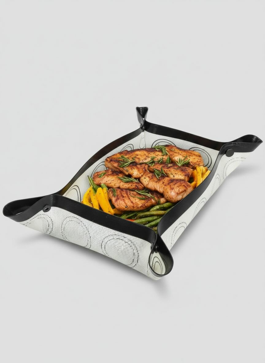 Силиконовый коврик для выпечки многоразовый с бортиками Pione