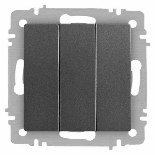 Выключатель 3-кл. СП Accent 6-106-07 10А IP20 250В AL/CU графит Intro Б0063544