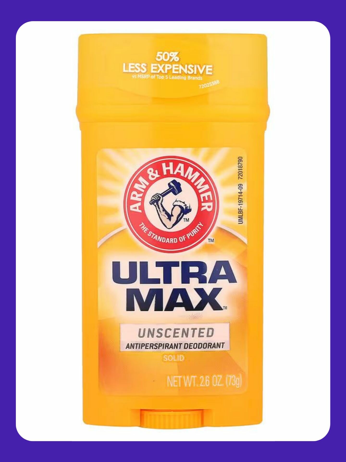 Arm & Hammer, UltraMax, твердый дезодорант для мужчин, без запаха, 73 г