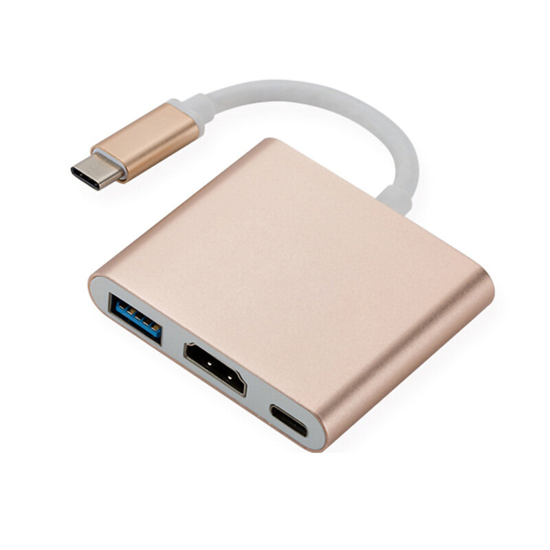 USB-хаб Type-C для ноутбука и планшета, видеоконвертер HDMI VGA, адаптер 3 в 1 с передачей данных