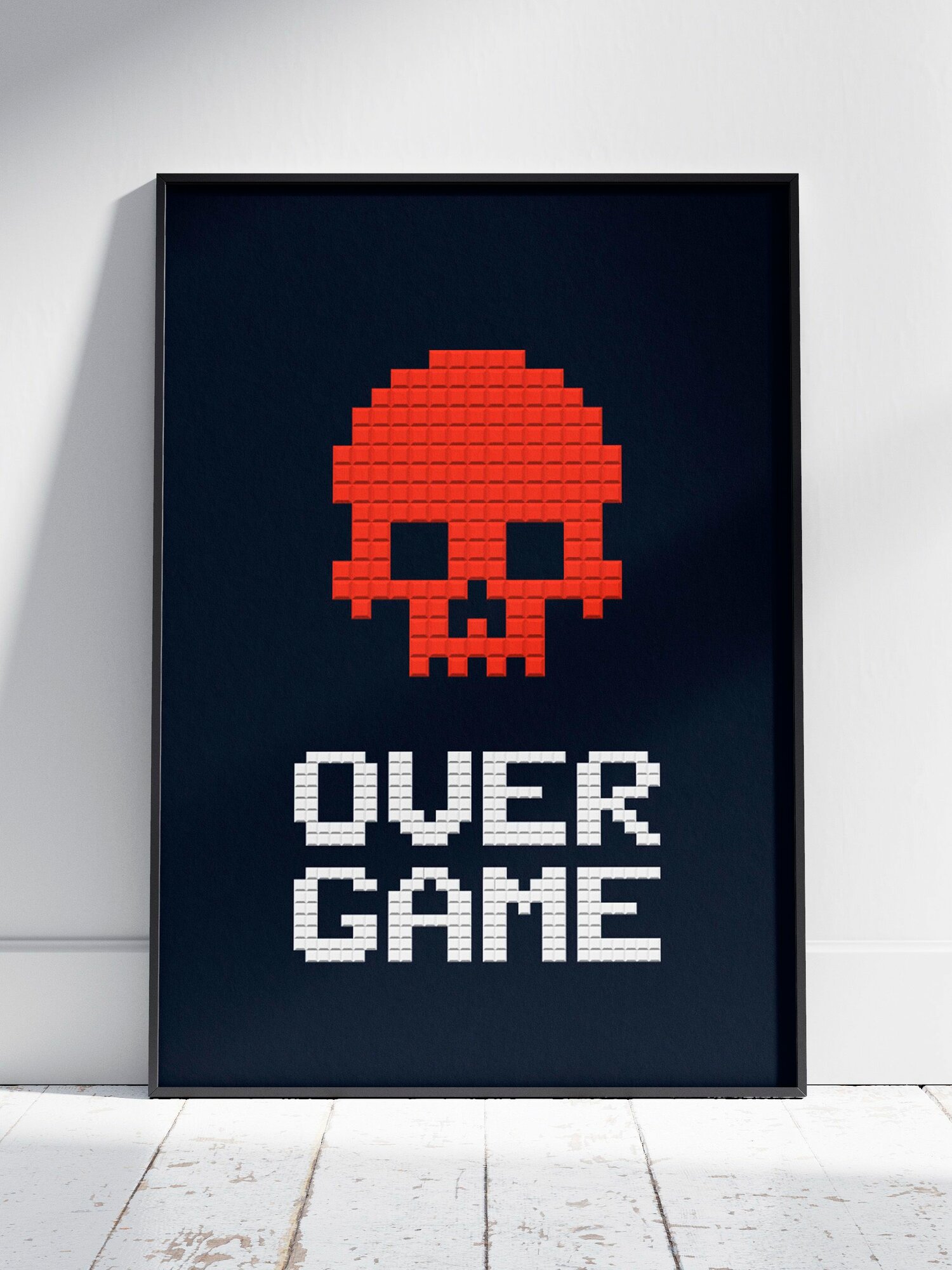 Плакат на стену для интерьера Пиксель Арт и 8 Бит (Game Over 4) - Постер по ретро геймингу формата A4 (21x30 см)