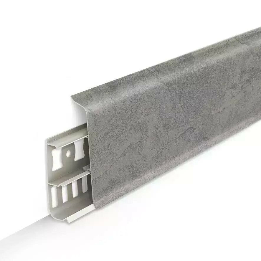 Пластиковый плинтус Идеал Деконика 70 мм Лофт светло-серый 547, 1 шт.