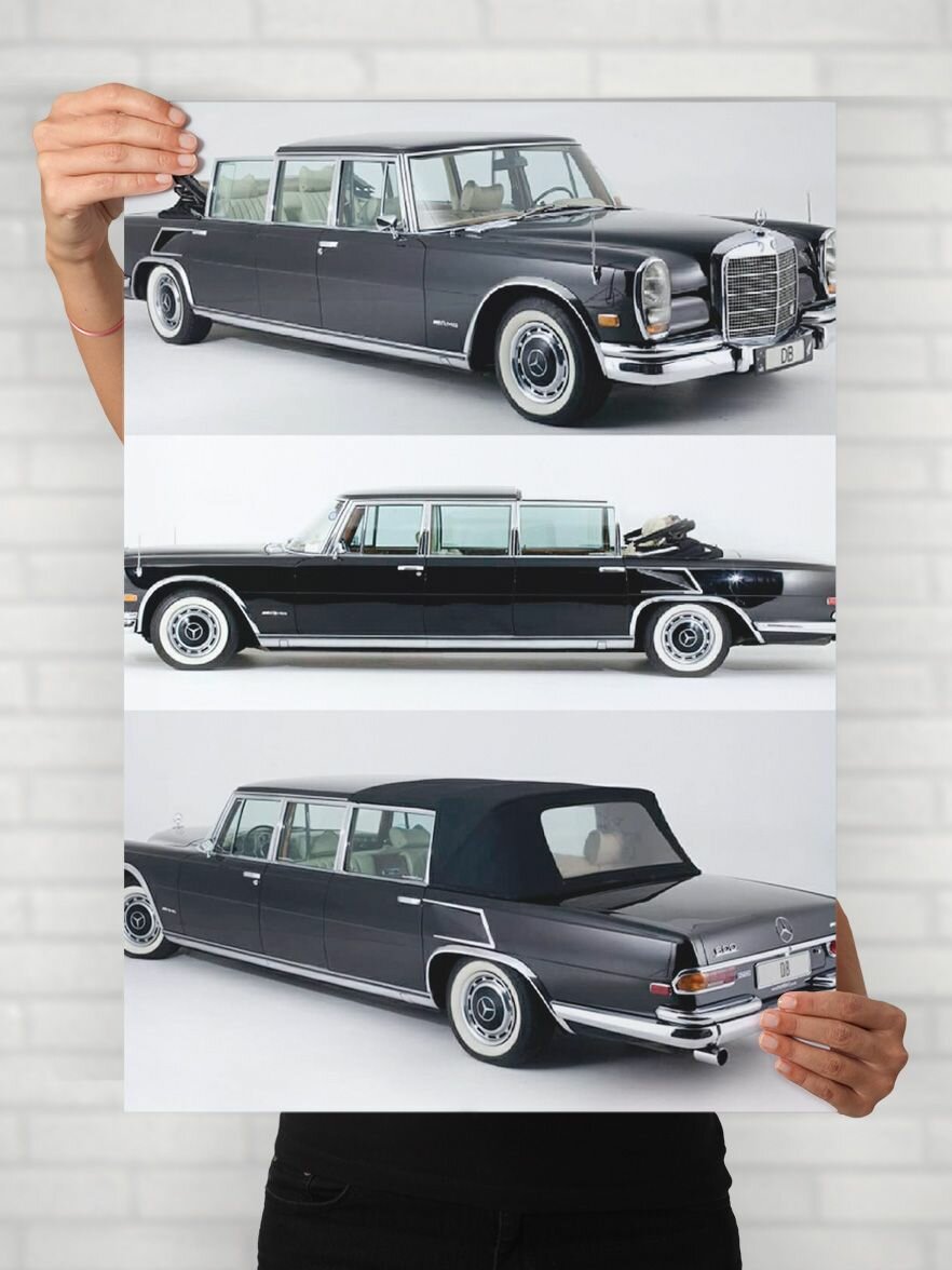 Плакат на стену для интерьера Легенды Авто (Мерседес Бенц 600 Пульман - Mercedes Benz 600 Pullman) - Постер по машине формата A2 (42x61 см)