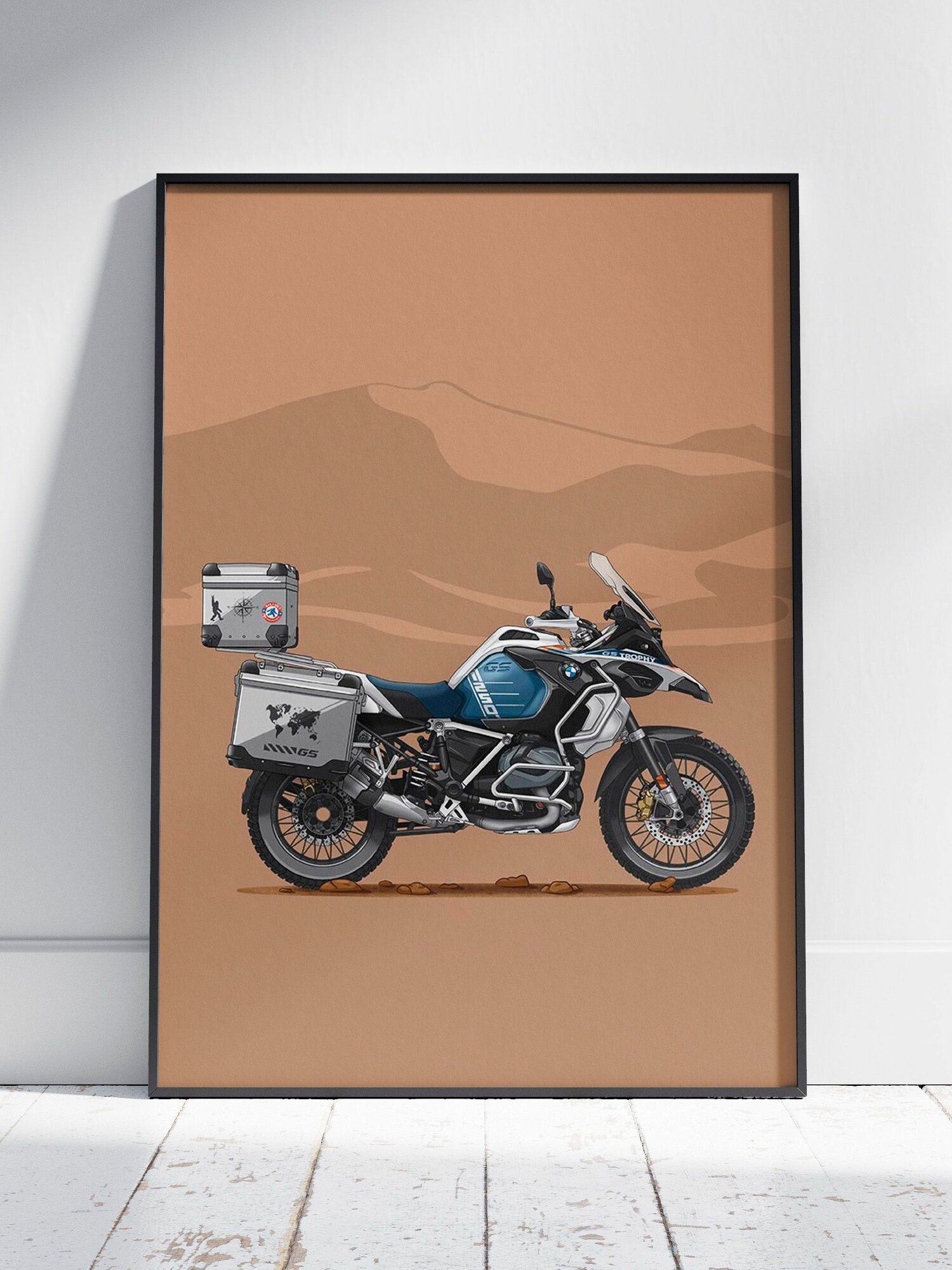 Плакат на стену для интерьера Мотоцикл (BMW R1250GS Adventure 1) - Постер по мото и байкам формата A3 (30x42 см)