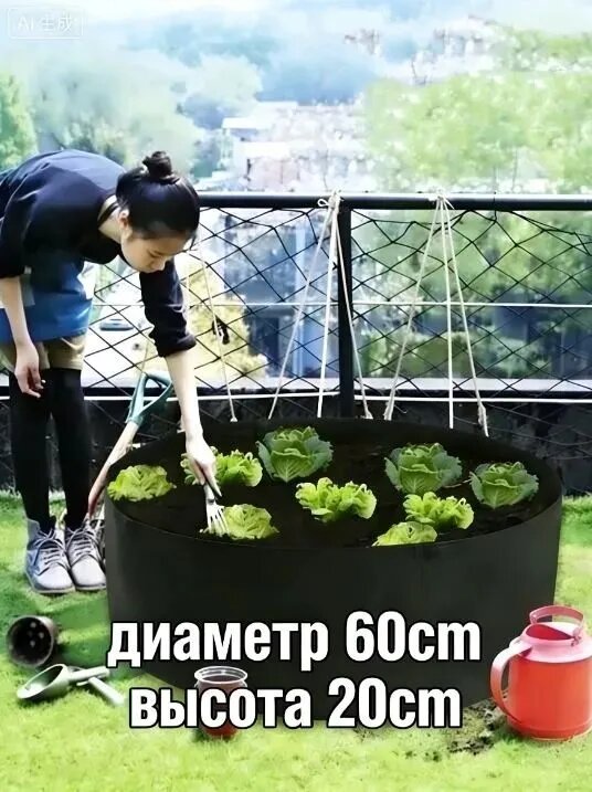 Вазон 60 л, 20 см, 1 шт, цвет черный матовый, шоколадный