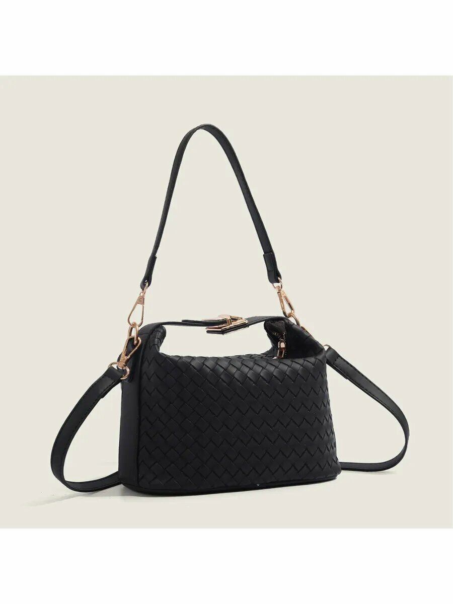 Женская кожаная плетеная маленькая квадратная сумка 2025 год