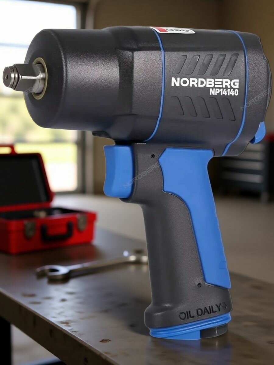 Пневмогайковер Nordberg NP14140, ударный, 1550 Н·м, 1/2, синий/черный