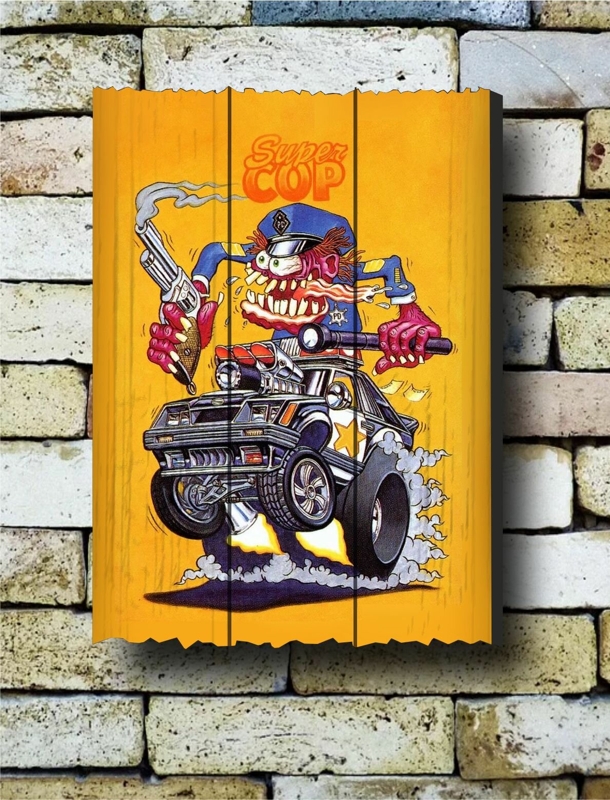 Картина на досках машины 3 Car, тачка