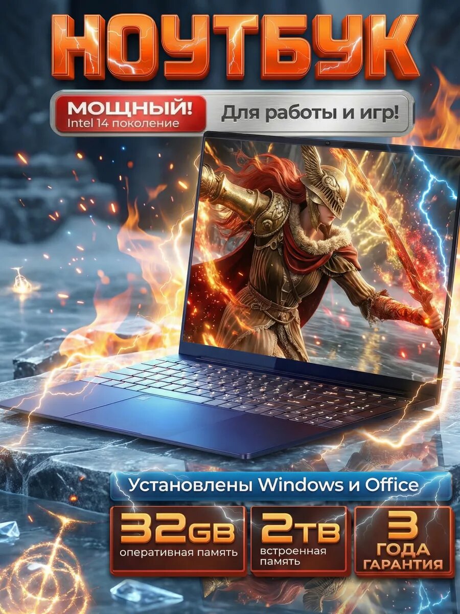 Ноутбук Intel Core i9-13900HX, 32GB RAM, 2048GB SSD, 2026 + Office
