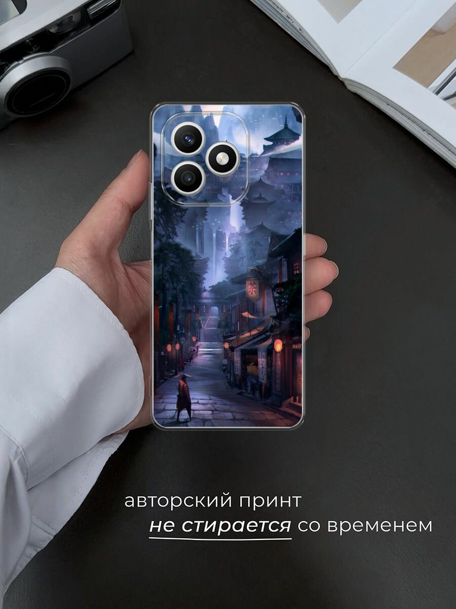 Силиконовый чехол на Honor X8d / Хонор X8d с принтом Одинокий самурай — фото 1