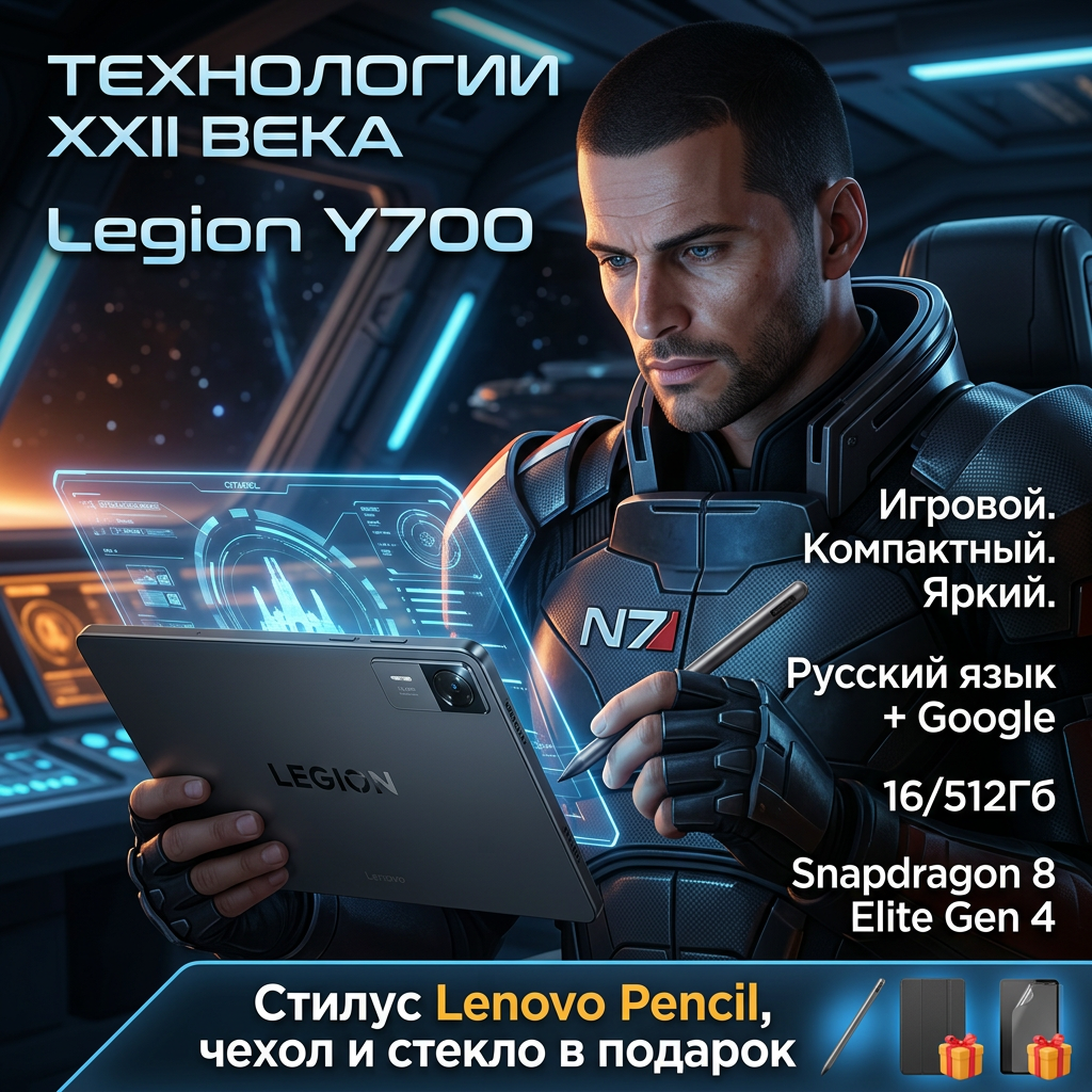 Игровой планшет Lenovo LEGION Y700 2025 Elite Gen 4 16/512ГБ+ Оригинальный Стилус + Ориг. Чехол+Стекло, Русский язык.