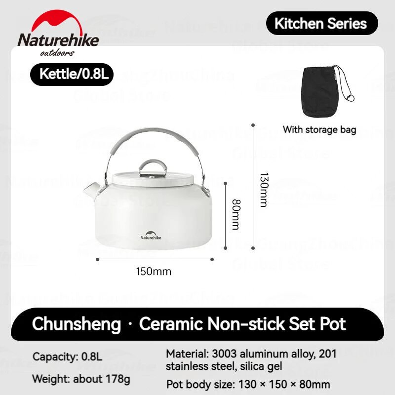 Naturehike набор керамической посуды Chun Sheng Kettle-0.8L