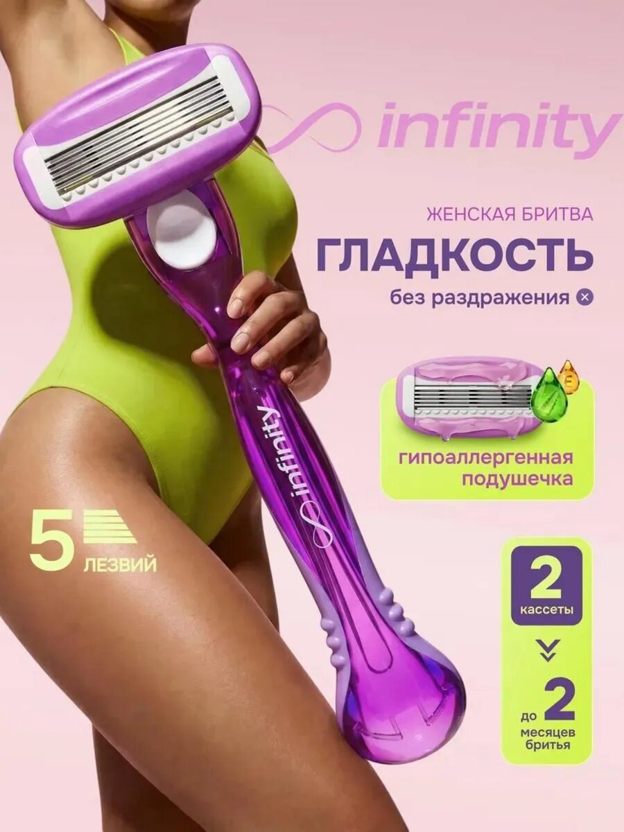 Бритва женская станок для бритья с 2 кассетами ComfortGlide, 5 лезвий