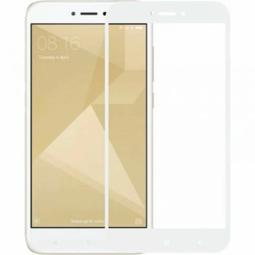 Защитное стекло на Xiaomi Redmi 4x / Redmi 5A / Redmi белая рамка