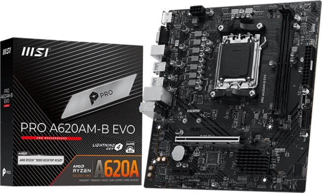 Материнская плата MSI A620AM-B PRO Evo Socket AM5, оригинал, гарантия 1 год