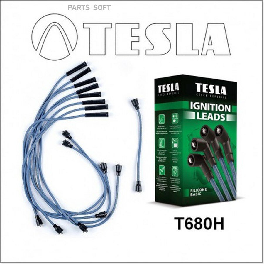 Провода высоковольтные TESLA ГАЗ 53, 66, 3307, 3308 Hypalon TESLA T680H