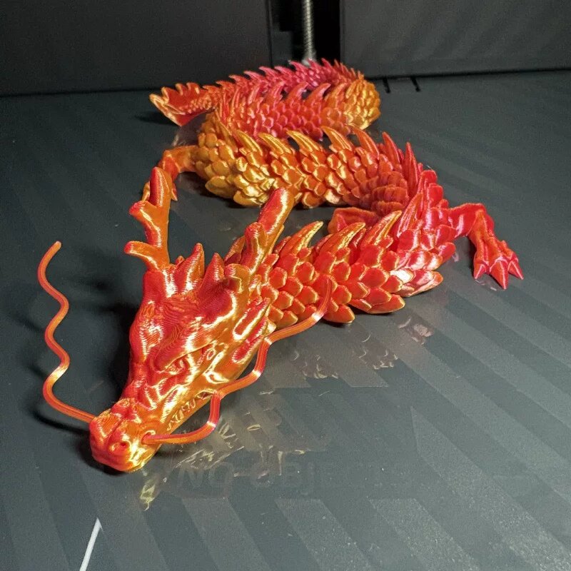 3D-печатная игрушка-дракон, реалистичный китайский дракон с подвижными суставами, украшение для аквариума, подарок. 60