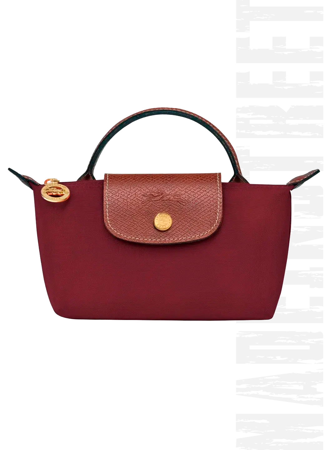 Сумка клатч LE PLIAGE ORIGINAL POUCH WITH HANDLE Burgundy - Recycled Canvas 17x5.5x11 (ДxШxВ)