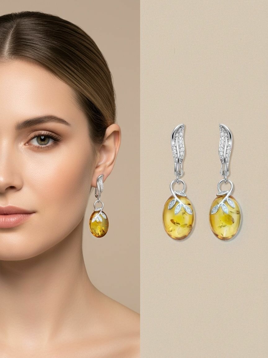 Серьги, искусственный камень