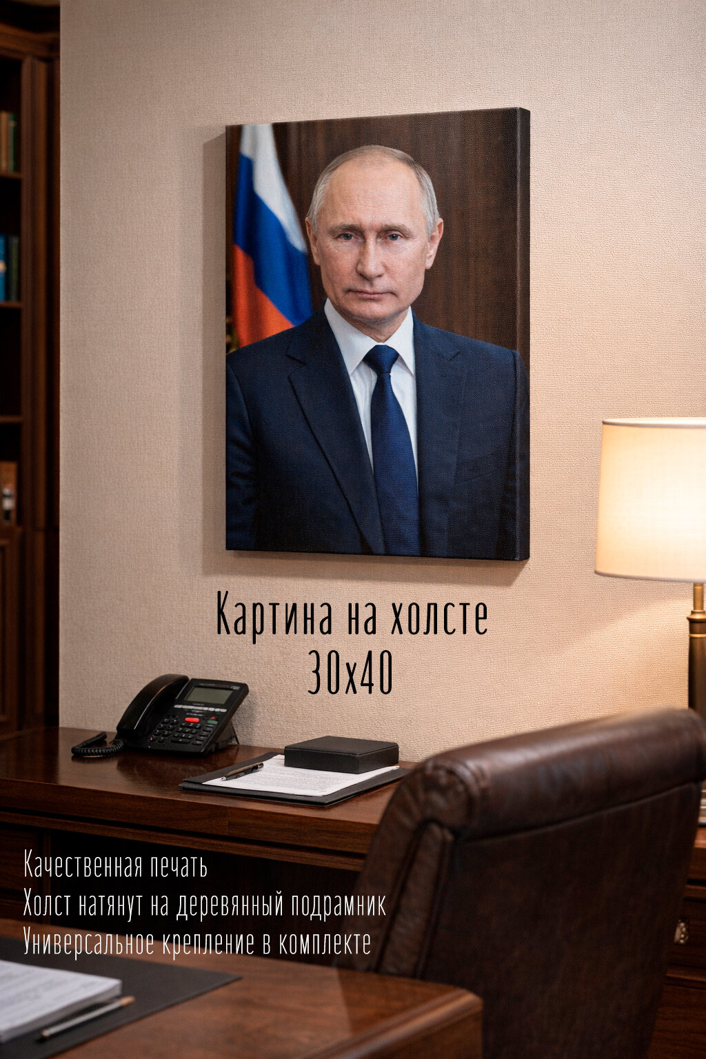 Портрет В. В. Путина на холсте