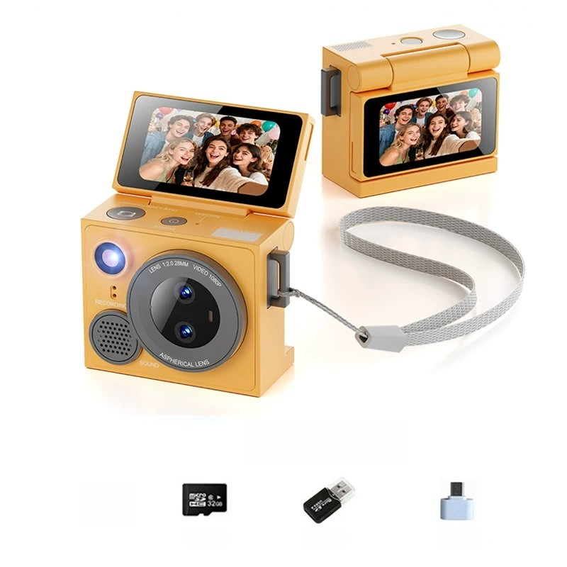G13 Pro мини-камера 1080P с поворотным HD дисплеем, двойная камера, автофокус, компактная, для влога и активного отдыха