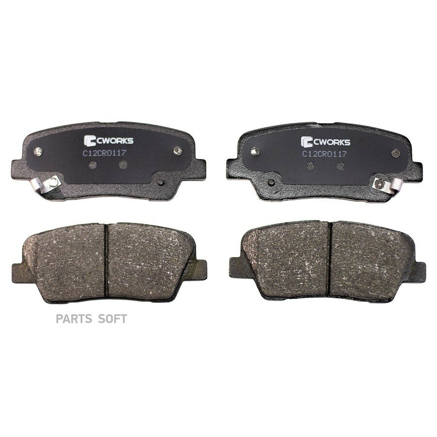 Тормозные колодки задние, Low Metallic (Замена для C12CR0042) CWORKS C12CR0117