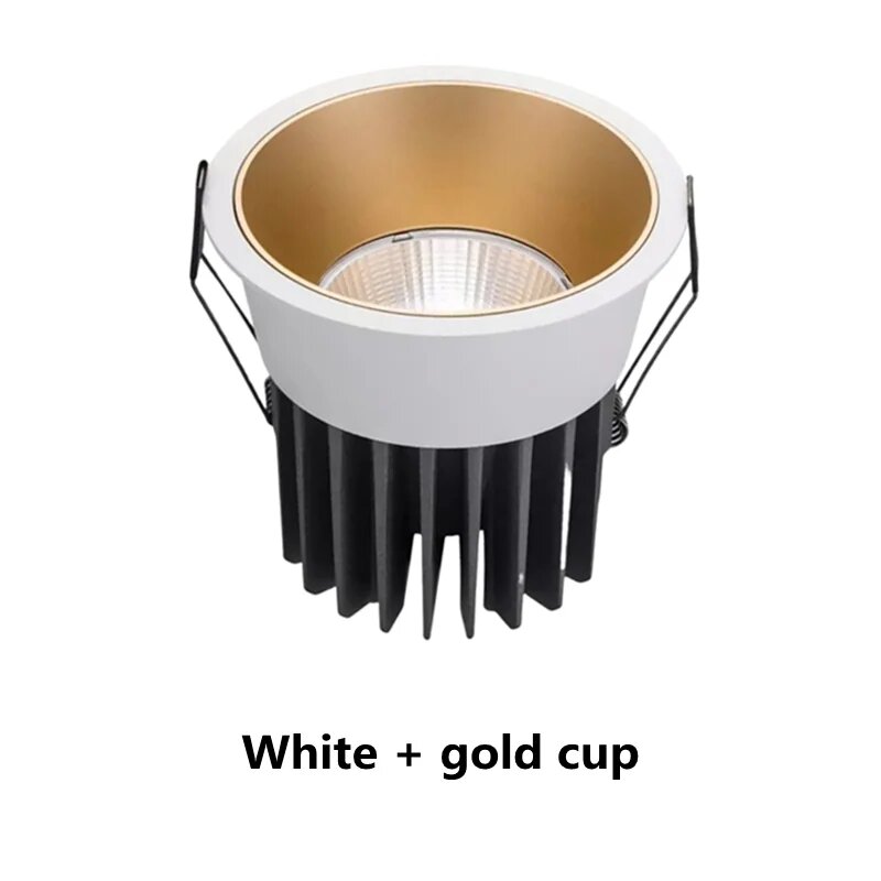 Потолочный светильник IWP COB 5-30Вт Warm White 3000K, White - gold cup, 12W Dimmable Hole 75