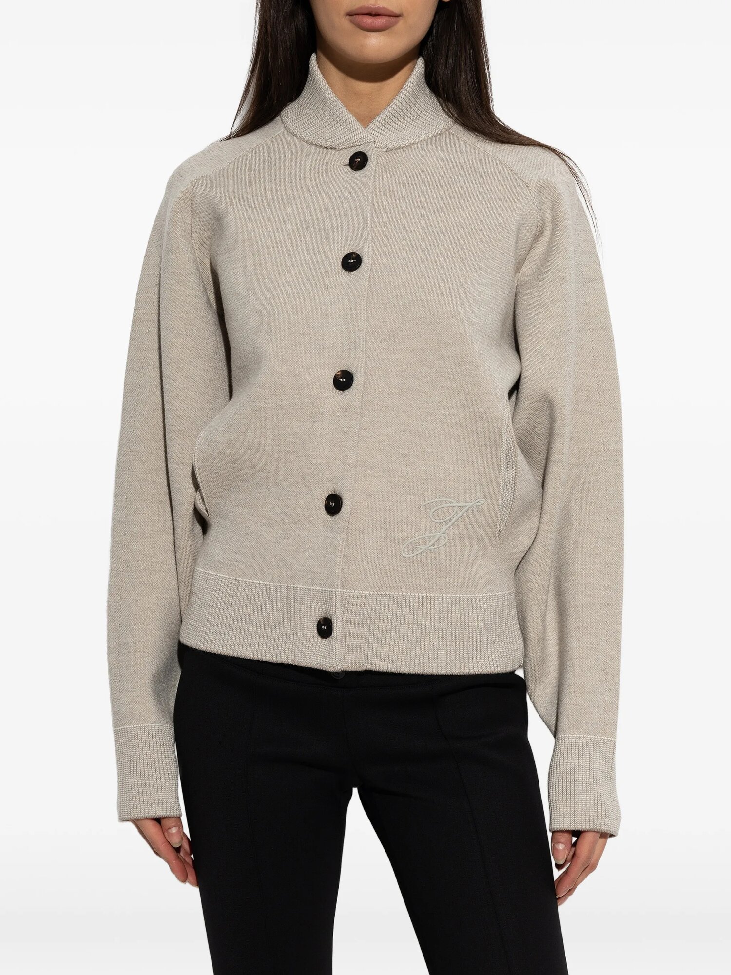 Свитер Jacquemus Logo-embroidered button-up sweater, размер 36 EU, , разноцветный — фото 1