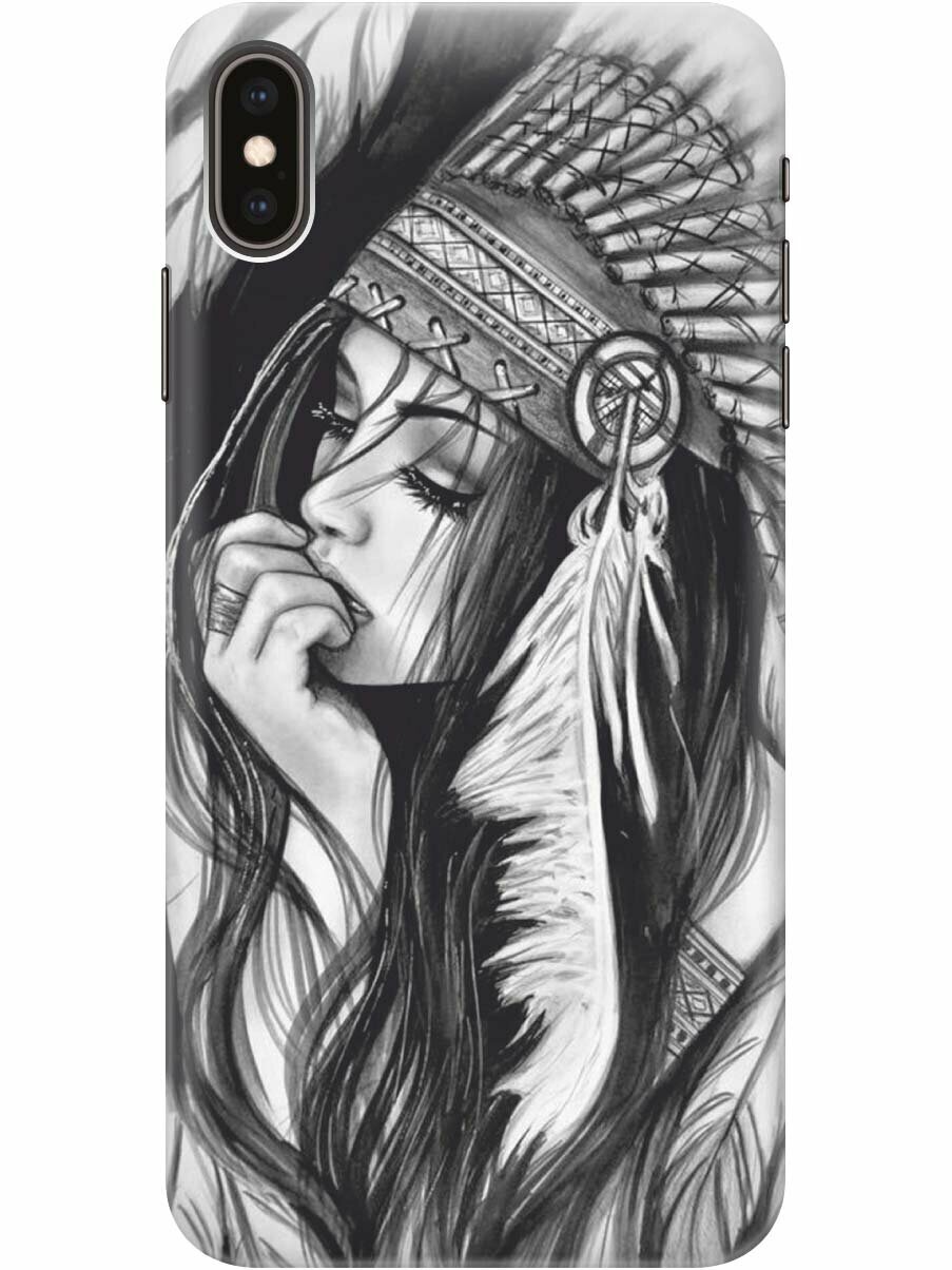 Силиконовый чехол на Apple iPhone XS Max / Эпл Айфон Икс Эс Макс с рисунком "Эскиз девушки"