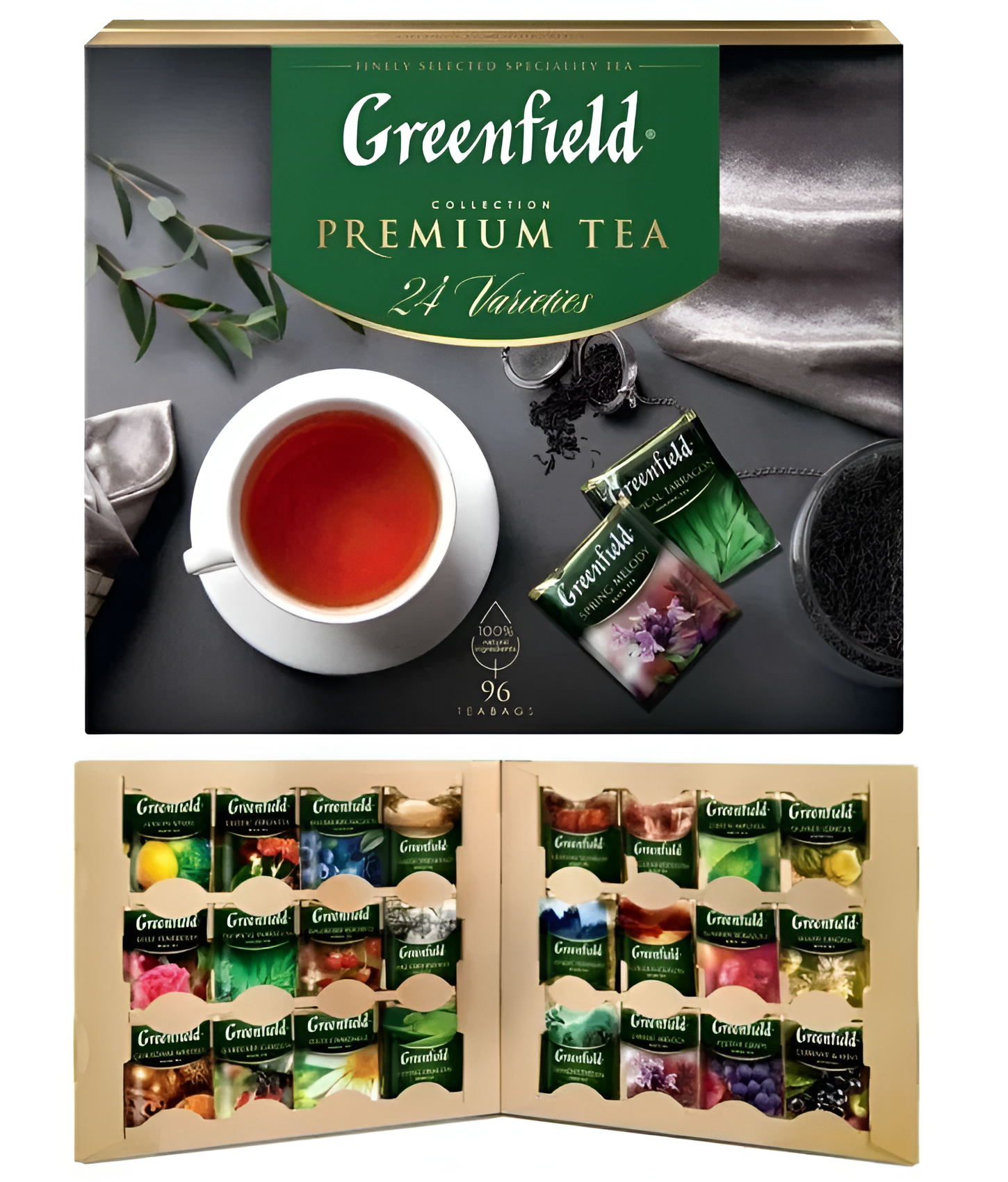 Чай пакетированный Greenfield Collection набор из 96 пакетиков ассорти
