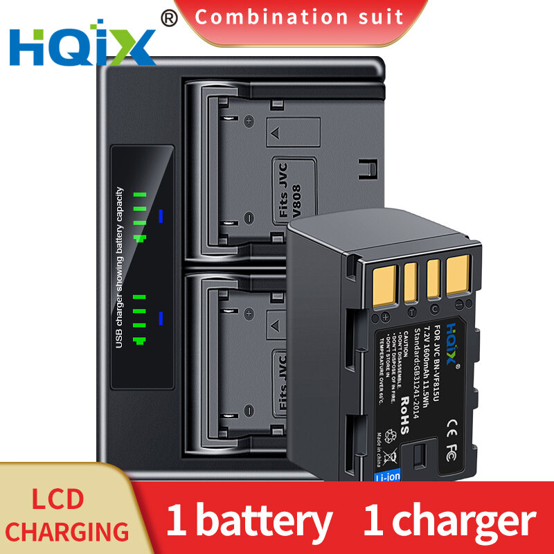 HQIX для JVC GD7 GR-D720 D725 D726 D728 D740 D745 D750 D760 D770 D775 D790 D796 GZ-MG575 камера BN-VF815U Двойное зарядное устройство Аккумулятор