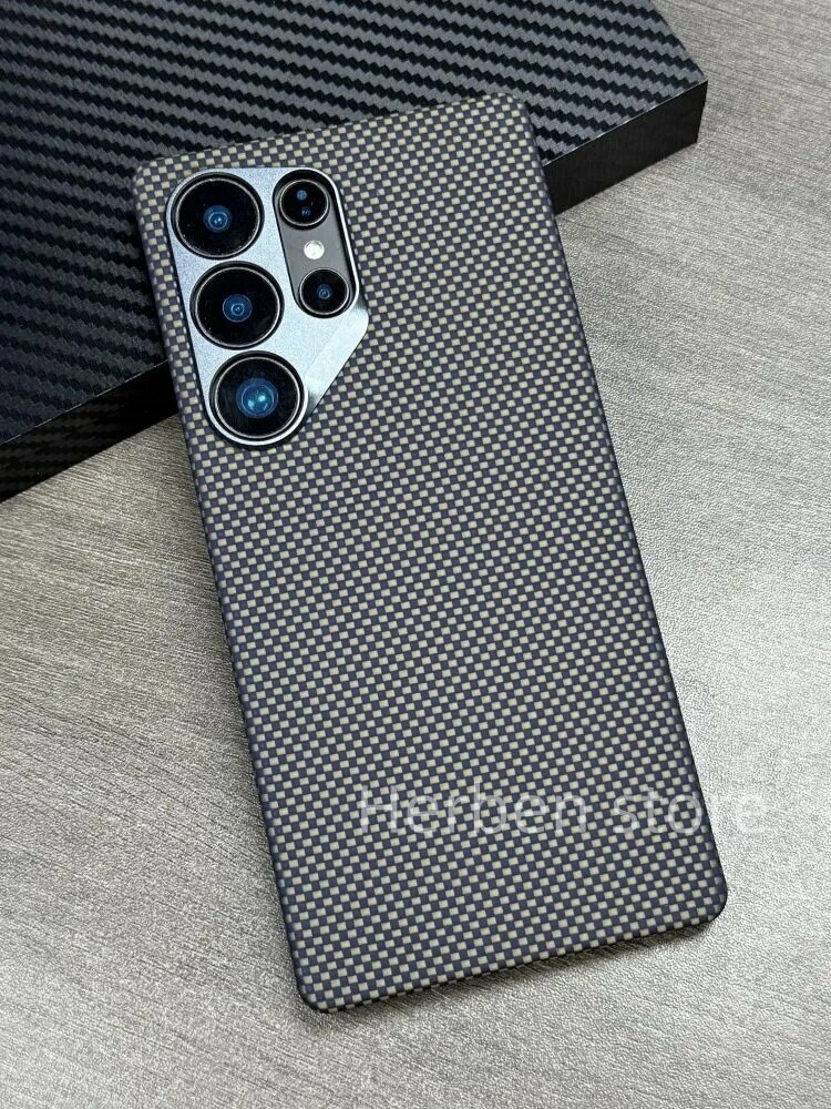 Чехол углеродное волокно, для Samsung galaxy S25 ultra, Магнитный углеродное волокноударопрочный, Металлическое кольцо