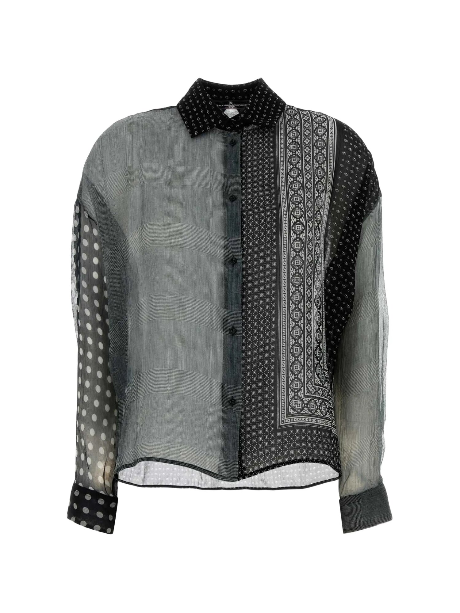 Рубашка Patchwork-print silk shirt
