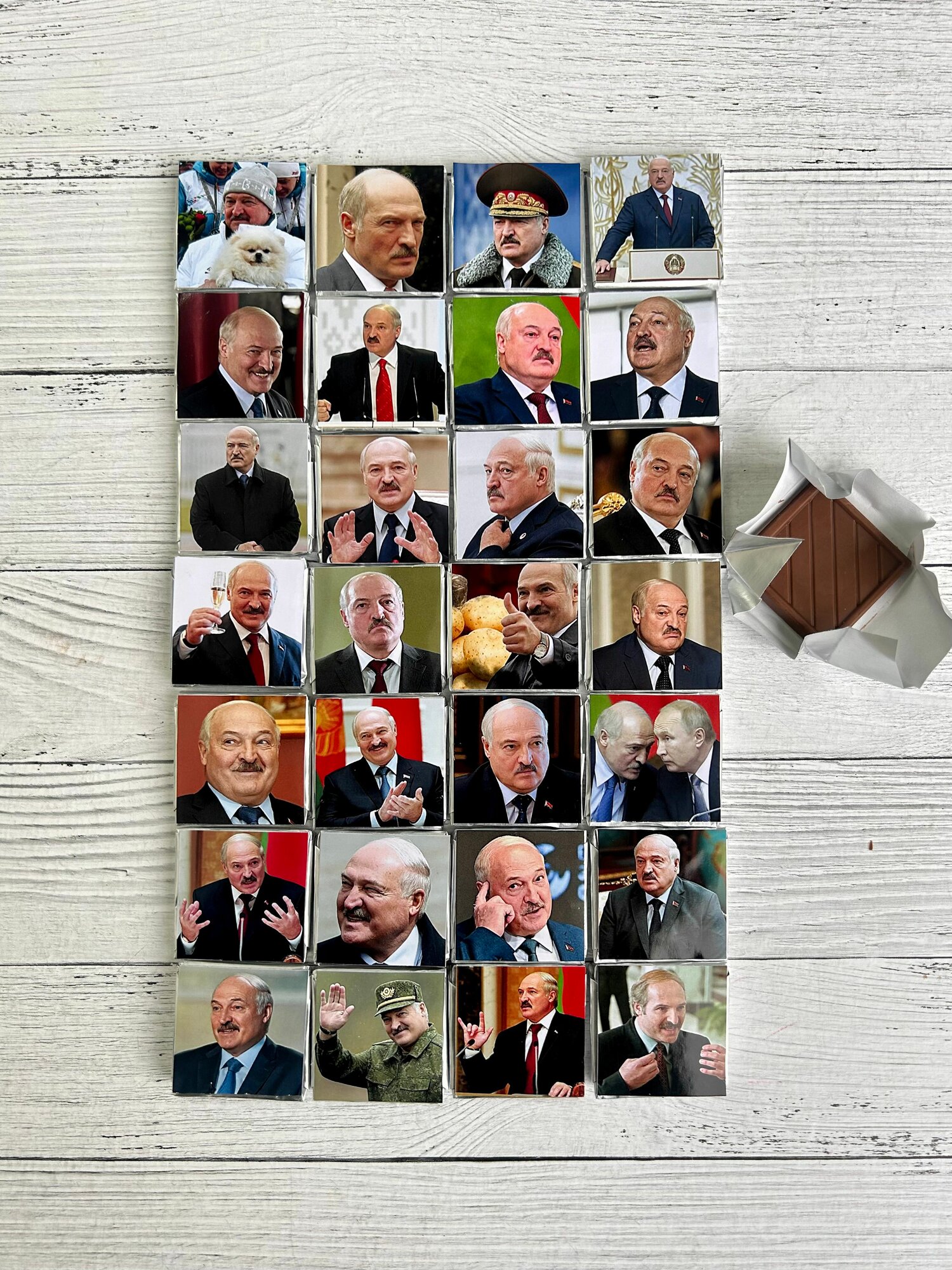 Александр Лукашенко набор шоколадок "Сашка" 28 штук