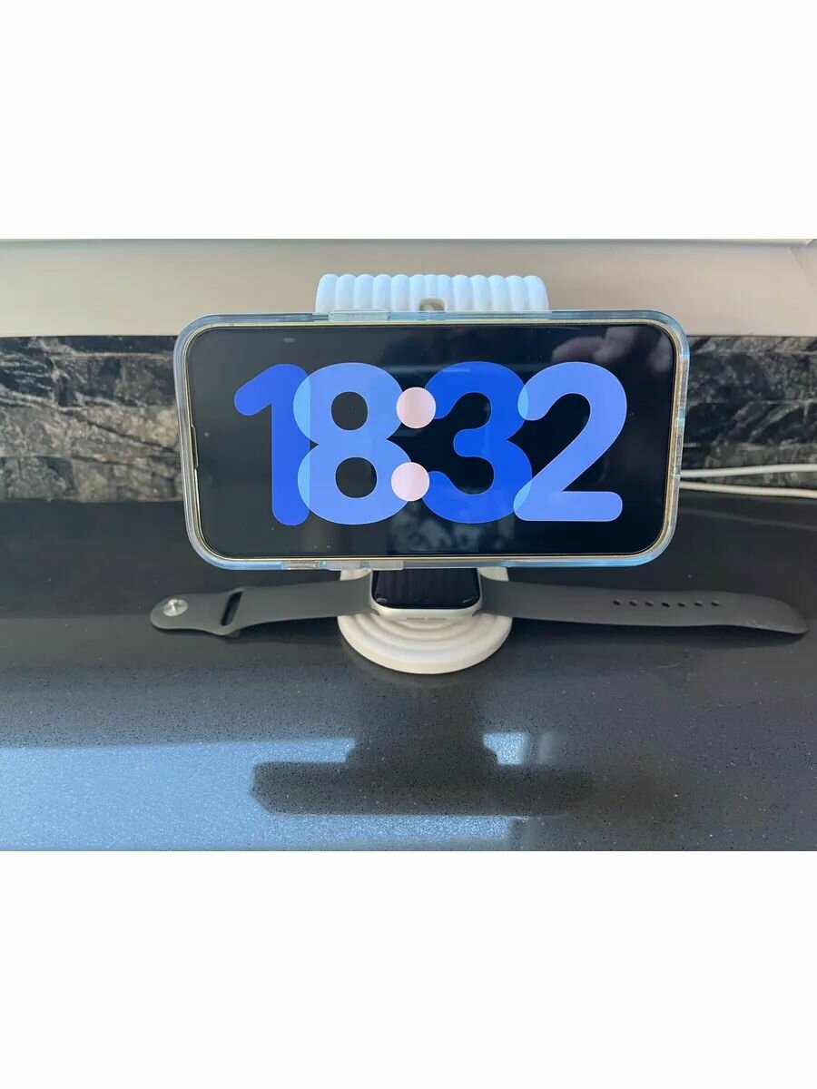 Беспроводная зарядка / Подставка для зарядки iPhone и Apple Watch (белая)