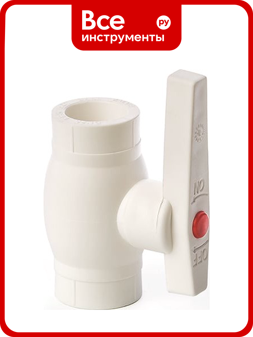 Шаровой кран LAMMIN ppr 90 4/1 Lm31072000090 арматура из полипропилена и латуни, рычажный механизм, проходной