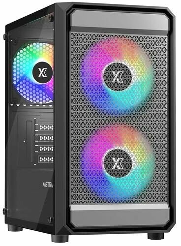 Компьютерный корпус XASTRA A303M 3FRGB (A303M-2FC14F-1FC12F) черный - Mini Tower, Micro-ATX, USB 2.0 Type-A, USB 3.2 Gen 1 Type-A