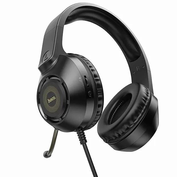 Гарнитура игровая HOCO W108 Sue USB 3.5 мм накладная, черный, 2 м